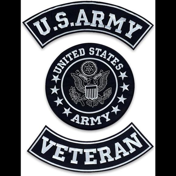 Other | Us Army Veteran Patches 3 Pc Set For Veteran Jacket Iron On ...